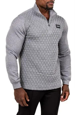 MACEOO Diamond Quilted Quarter Zip Pullover
