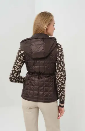Anatomie Hooded Montreal Quilted Vest With Removable Hood