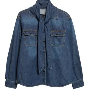 Sacai Tie Neck Denim Button-up Shirt