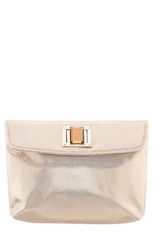 Nina Grayson Crystal Turnlock Clutch - Gold