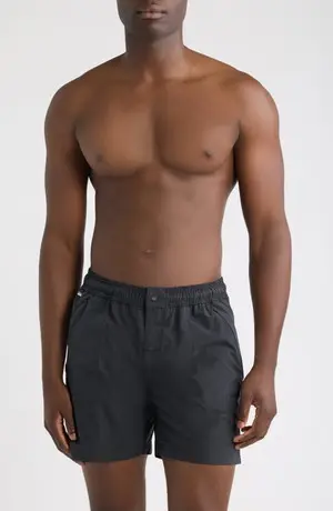 BOSS Flux Swim Trunks With Quick-dry Finish - Black