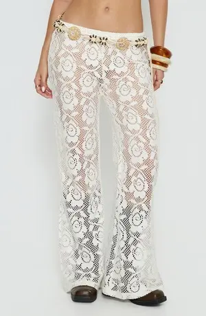 Princess Polly Rosadonna Lace Flared Pants