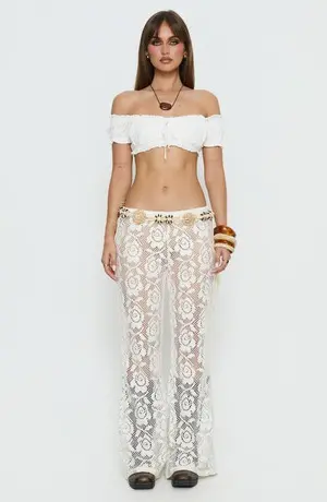 Princess Polly Rosadonna Lace Flared Pants