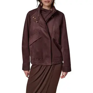 Donna Karan New York Faux Suede Zip-front Jacket