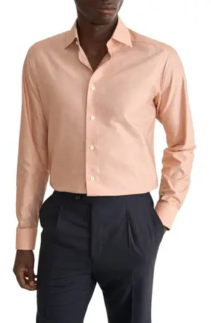 Eton Slim Fit End-on-end Cotton Shirt - Medium Orange