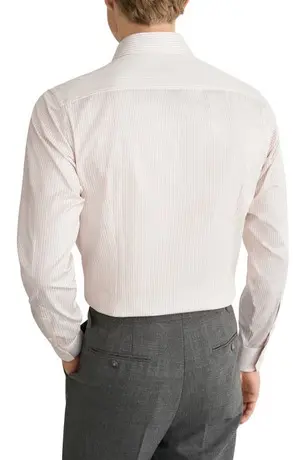 Eton Slim Fit Striped Shirt - Light Beige