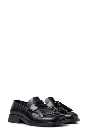 Camper Donna Twins Mismatch Loafers With Fringe And Tassels - Black