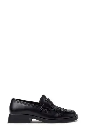 Camper Donna Twins Mismatch Loafers With Fringe And Tassels - Black