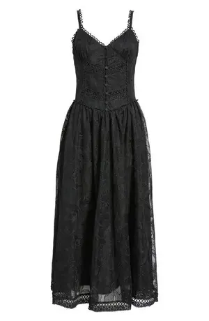 EN SAISON Floral Embroidered Corset Maxi Dress