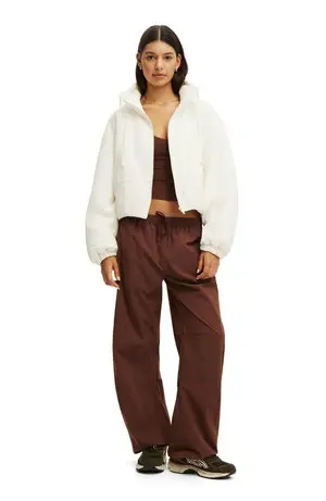 Cotton:on Polar Fleece Padded Bomber Jacket - Cloud Dancer