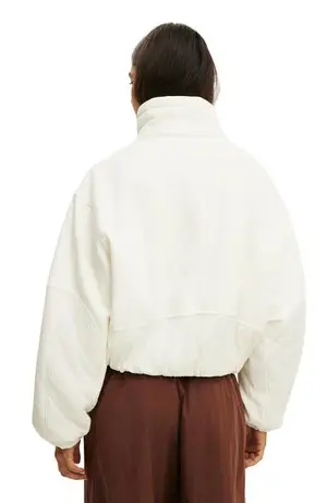 Cotton:on Polar Fleece Padded Bomber Jacket - Cloud Dancer