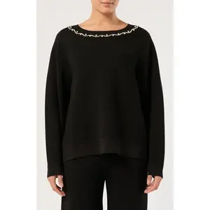 Marina Rinaldi Imitation Pearl Neck Sweater