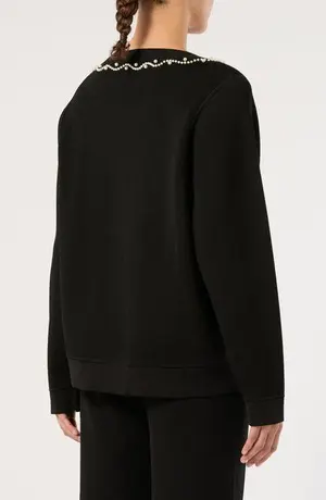 Marina Rinaldi Imitation Pearl Neck Sweater