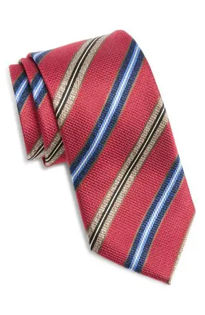 Nordstrom Striped Silk Neck Tie - Red