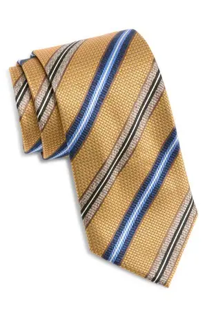 Nordstrom Striped Silk Neck Tie - Yellow