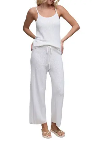 Barefoot Dreams Cozychic Ultra Lite Pointelle Tank - Pearl