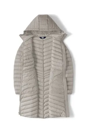 LANDS' END Ultralight Packable Down Coat - Soft Mushroom