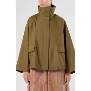 Marina Rinaldi Water Repellent Stand Collar Raincoat