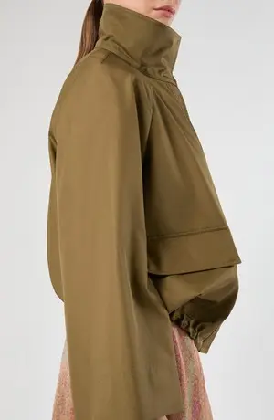 Marina Rinaldi Water Repellent Stand Collar Raincoat