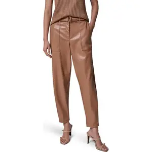 Donna Karan New York Belted Faux Leather Cargo Pants