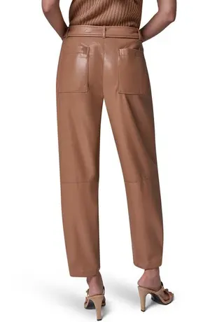 Donna Karan New York Belted Faux Leather Cargo Pants