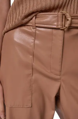 Donna Karan New York Belted Faux Leather Cargo Pants