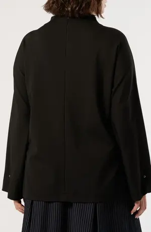 Marina Rinaldi Faux Leather Trim Sweatshirt