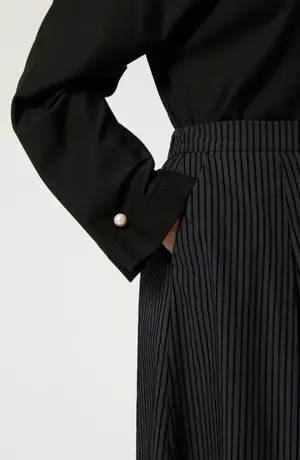 Marina Rinaldi Faux Leather Trim Sweatshirt