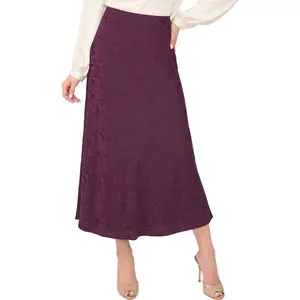 Halogen Jacquard Pull-on Midi Skirt - Winter Bloom