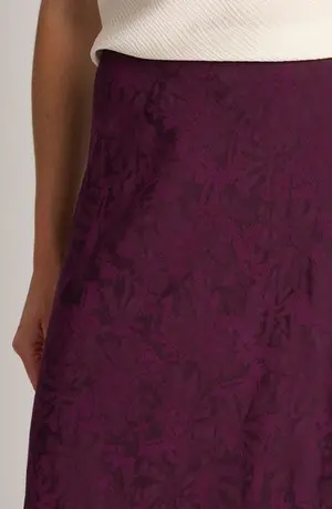 Halogen Jacquard Pull-on Midi Skirt