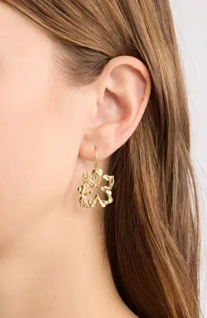 KIARA BY KI-ELE Small Hibiscus Drop Earrings