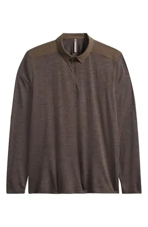 Veilance Frame Long Sleeve Polo - Sable Heather