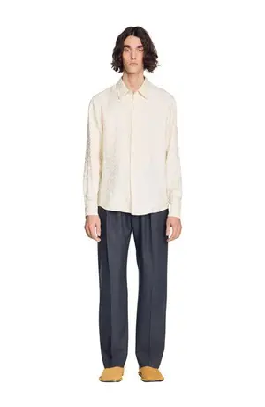 Sandro Square Cross Loose-fit Shirt