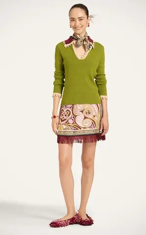 La DoubleJ Picket Polo Jumper - Solid Lime