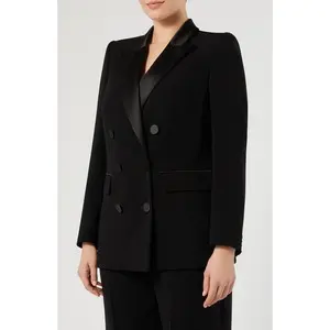 Marina Rinaldi Satin Lapel Double-breasted Tuxedo Jacket