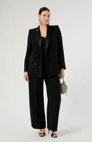 Marina Rinaldi Satin Lapel Double-breasted Tuxedo Jacket