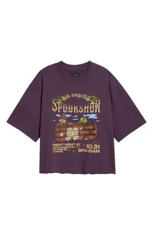 PACSUN Spookshow Cutoff Graphic T-shirt - Purple