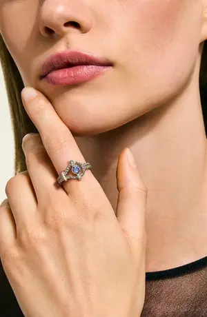 John Hardy Icon Sterling Tanzanite & Diamond Ring