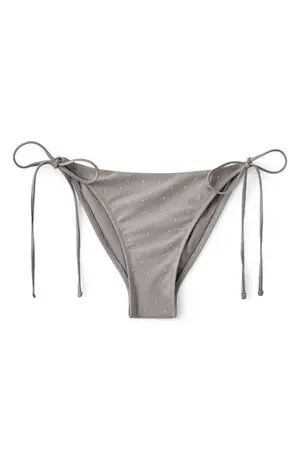 Mango Rhinestone Cheeky Bikini Bottoms - Grey
