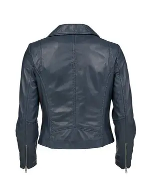 CELTIC & CO. Nappa Leather Biker Jacket With Asymmetrical Zip