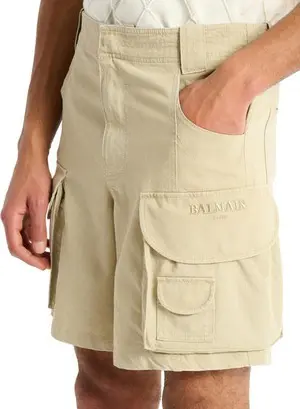 Balmain Cotton Cargo Bermuda Shorts