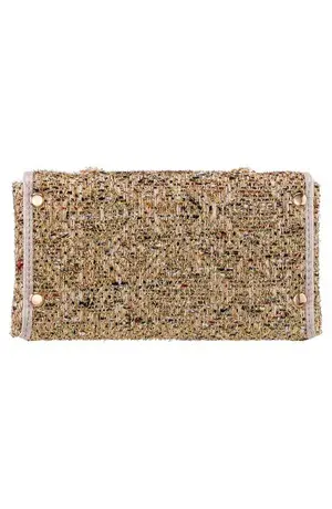 Nina Cerise Textured Clutch With Chain Strap