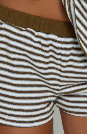 Princess Polly Selvigna Striped Terry Shorts