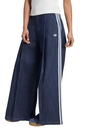 ADIDAS ORIGINALS Wide Leg Jeans - Indigowash