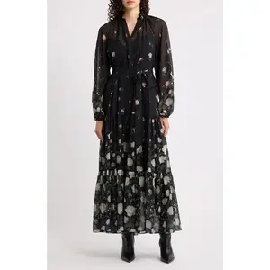 Kobi Halperin Robin Floral Tiered Chiffon Maxi Dress