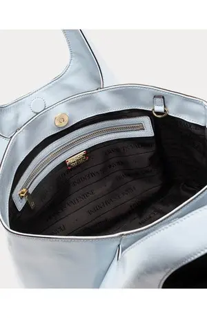 FRANCES VALENTINE Portia Leather Satchel - Light Blue