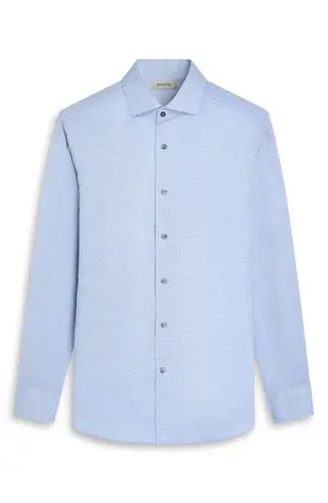Bugatchi Alvin Shaped Long Sleeve Shirt - Classic Blue