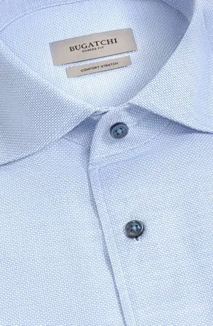 Bugatchi Alvin Shaped Long Sleeve Shirt - Classic Blue