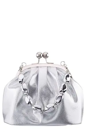 Nina Vespera Frame Clutch With Beaded Handle