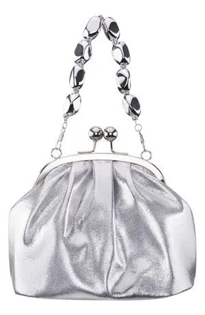 Nina Vespera Frame Clutch With Beaded Handle